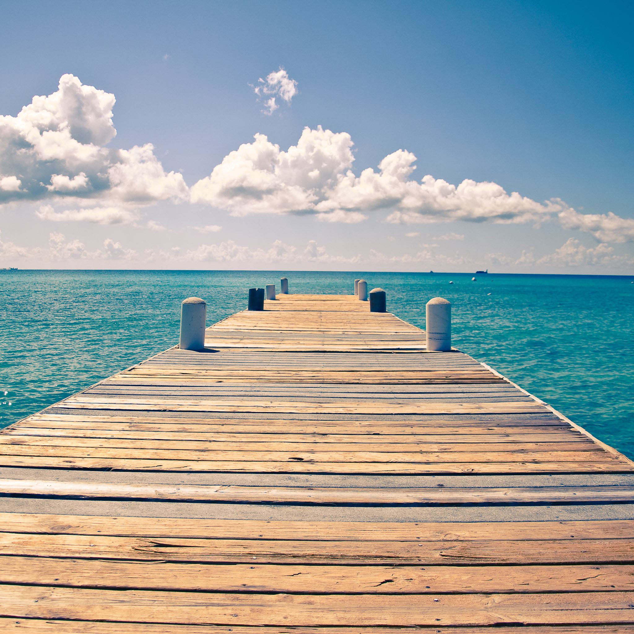Sunny Endless Ocean Dock View IPad Air Wallpapers Free Download